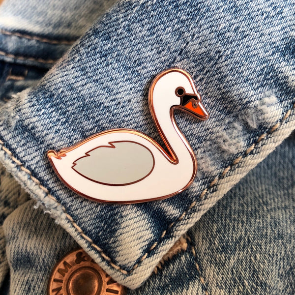 Swan Enamel Pin Badge – chameleon and co